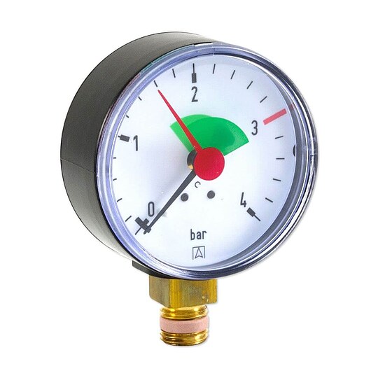 AFRISO Manometer HZ 63 radial 1/4'' AG rote Markierung 3,0 bar