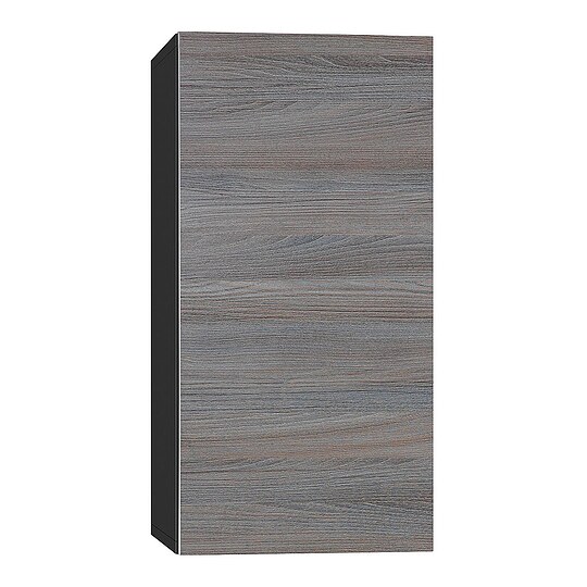 Hochschrank ELA mit Softclose, Korpus schwarz seidenmatt, Front Robinie ...