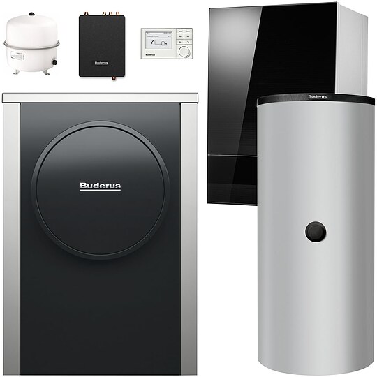 Buderus WLW196i.2-6 AR E S+ Logaplus Wärmepumpen-Paket WLW E6 mit Pufferspeicher PNRZ750.6 ES-B ...