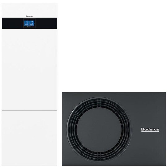 Buderus Luft-Wasser-Wärmepumpe Logaplus WLW176i-5 AR T180 mit integriertem Warmwasserspeicher ...