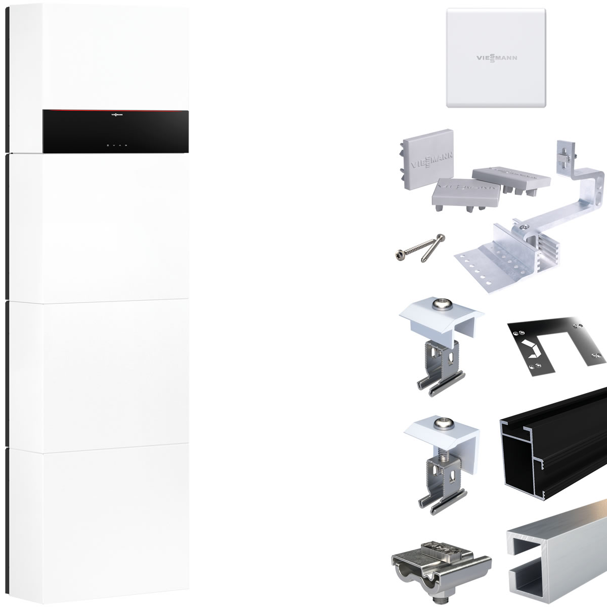 Viessmann PV-Paket XXL Aufdach für 28 Module Vitovolt 300 silber bis 12 ...