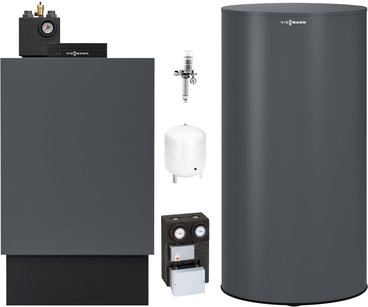 Viessmann Öl-Brennwert-Paket Vitoladens 300-C 19,3 kW modulierend mit ...