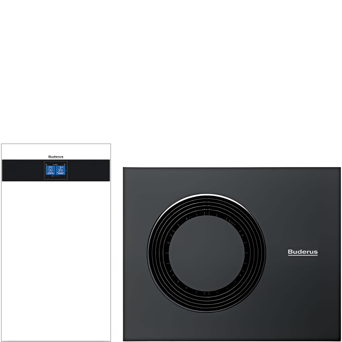 Buderus Luft-Wasser-Wärmepumpe Logatherm WLW176i-10 AR TP70 mit integriertem Pufferspeicher 70l ...