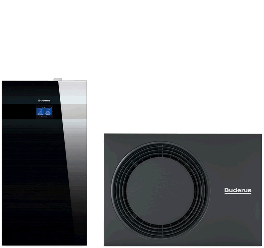 Buderus Luft-Wasser-Wärmepumpe Logaplus WLW186i-5 AR TP70 mit integriertem Pufferspeicher 70l ...